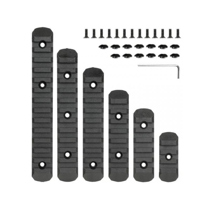 Ensemble de 6 rails M-lok avec jeu de 12 vis et écrous