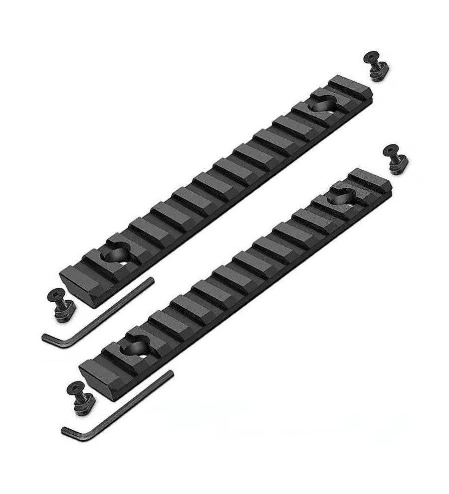 Lot de 2 rails en aluminium anodisé pour montage M-lok - Tailles aux ...