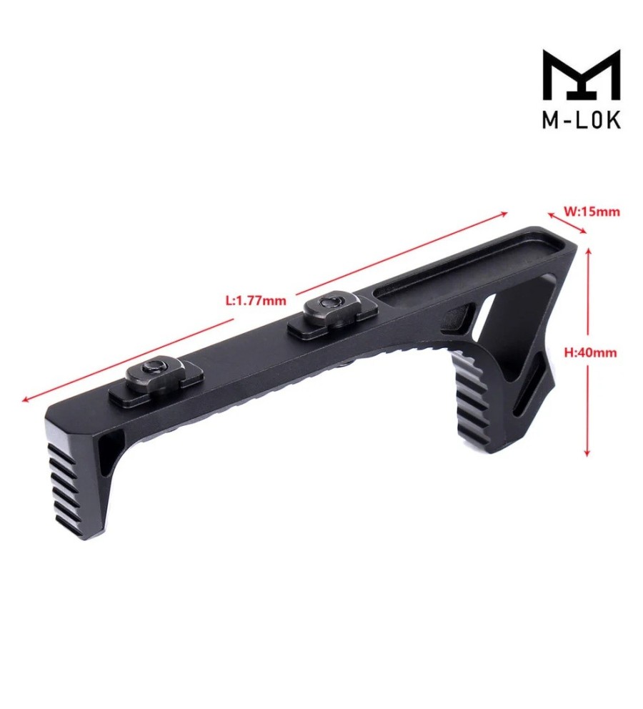 Handstop tactique incurvé en metal pour attache M-lok