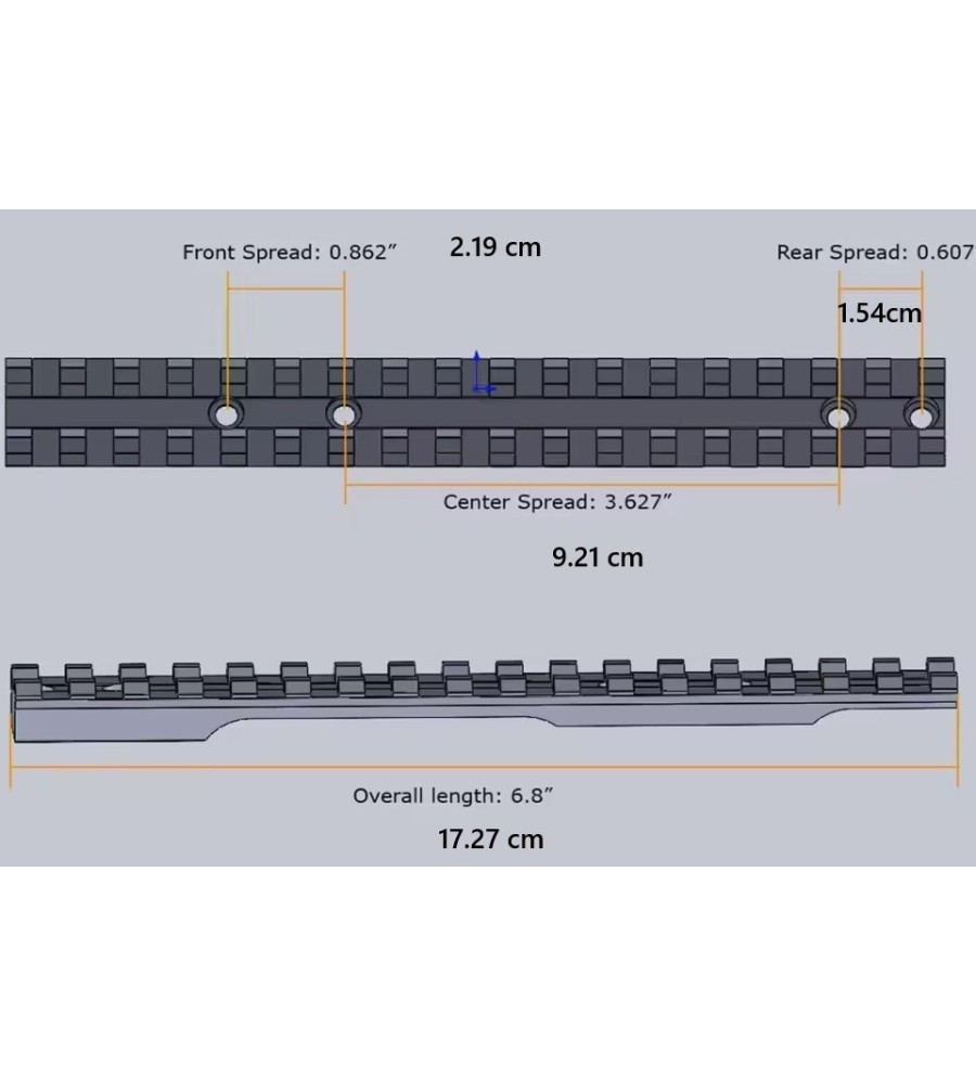 Embase rail picatinny pour Carabine Remignton 700 et CZ 600